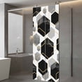 Black Grey Window Privacy Film, Geometric Gold White Hexagon Modern ...