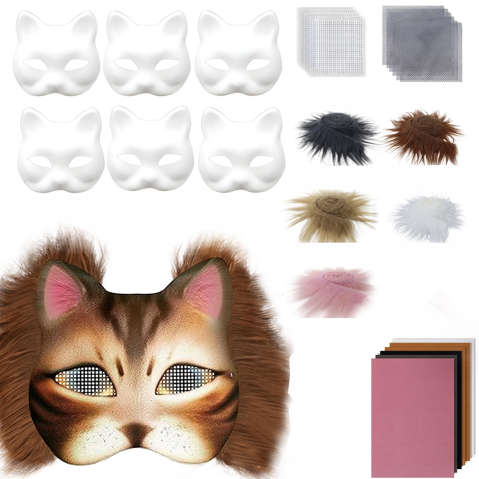 Click here for Kurtrusly Therian Cat Mask Kit With Felt Fabric Ey... prices