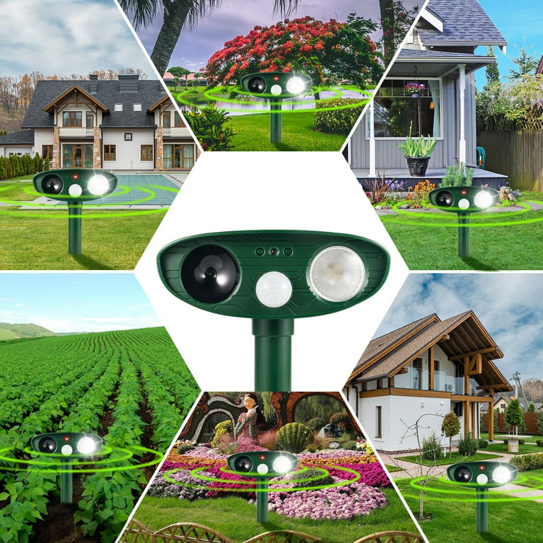 Outdoor Ultrasonic Animal Pest Repeller, Animal Deterrent, Solar ...