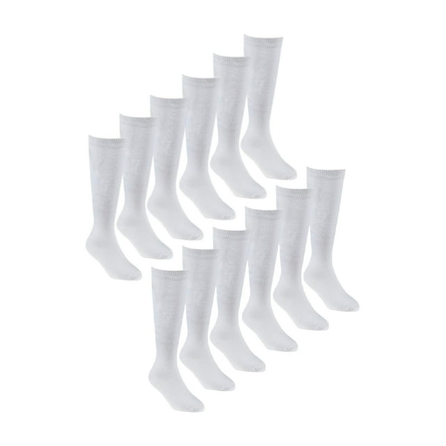 12 Pair Multipack Girls Knee High Bamboo Socks | Sock Snob | Soft Plain ...