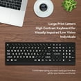 AUSDOM Full Size Wired USB Keyboard, Large Print, Easy to See & Type ...