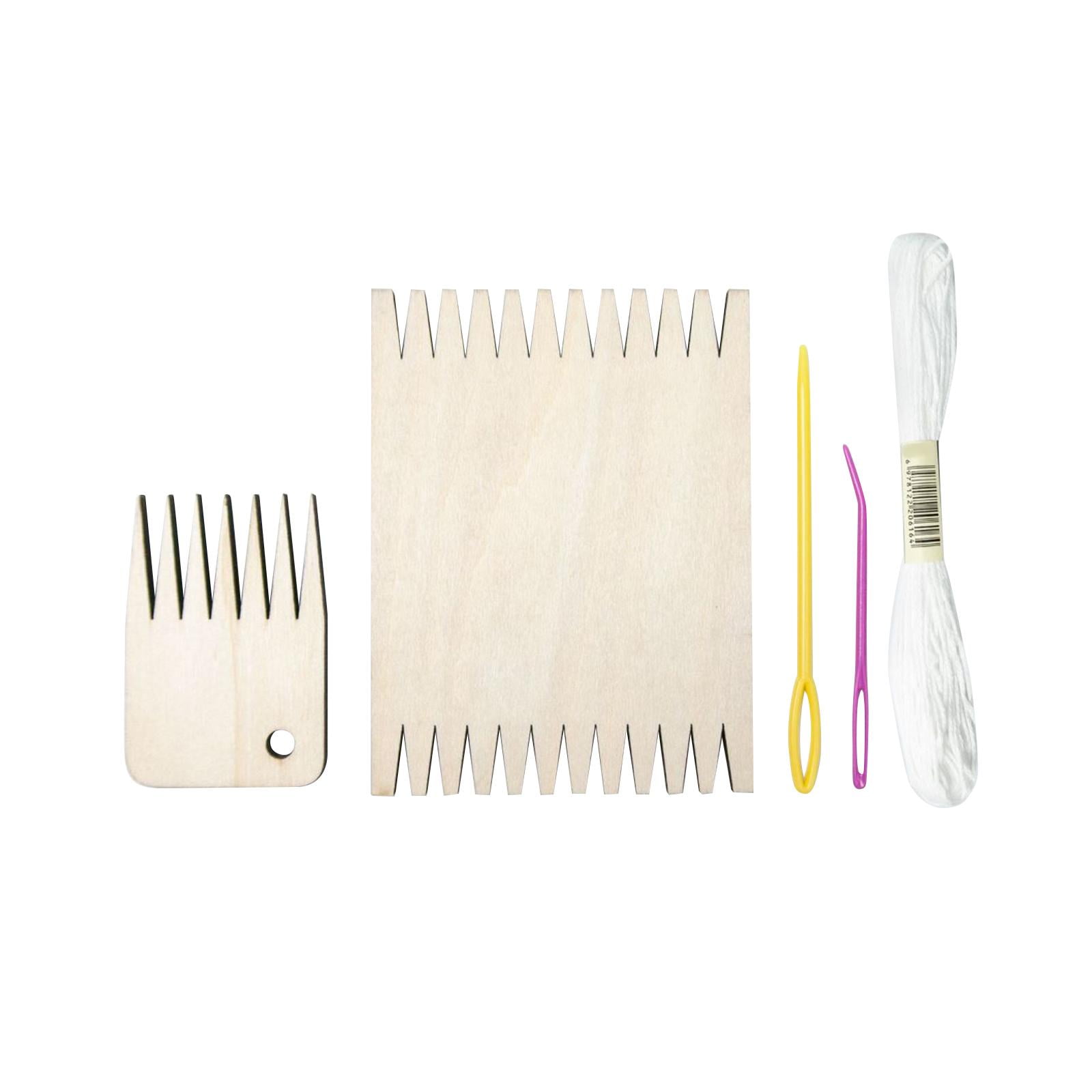 Mini Weaving Loom Woven Coasters Wood DIY Handmade Teapot Mat Knitting ...