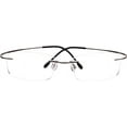 Agstum Flexible Optical Hingeless Gold Eyeglasses Titanium Rimless ...