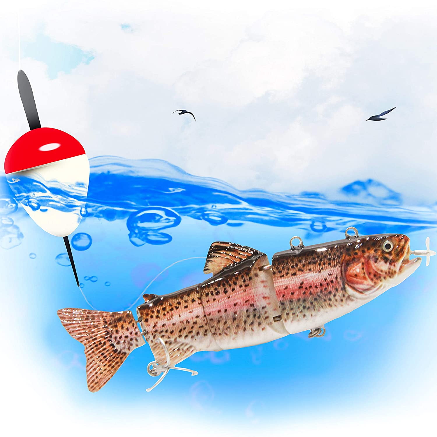 UFISH Robotic Fishing Lure 5.12" Animated USB Swimming Fishing Lure ...