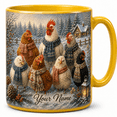 Lotusprint LLC Chicken Family 2D Print Flat Accent Mug, Farmhouse Hen ...
