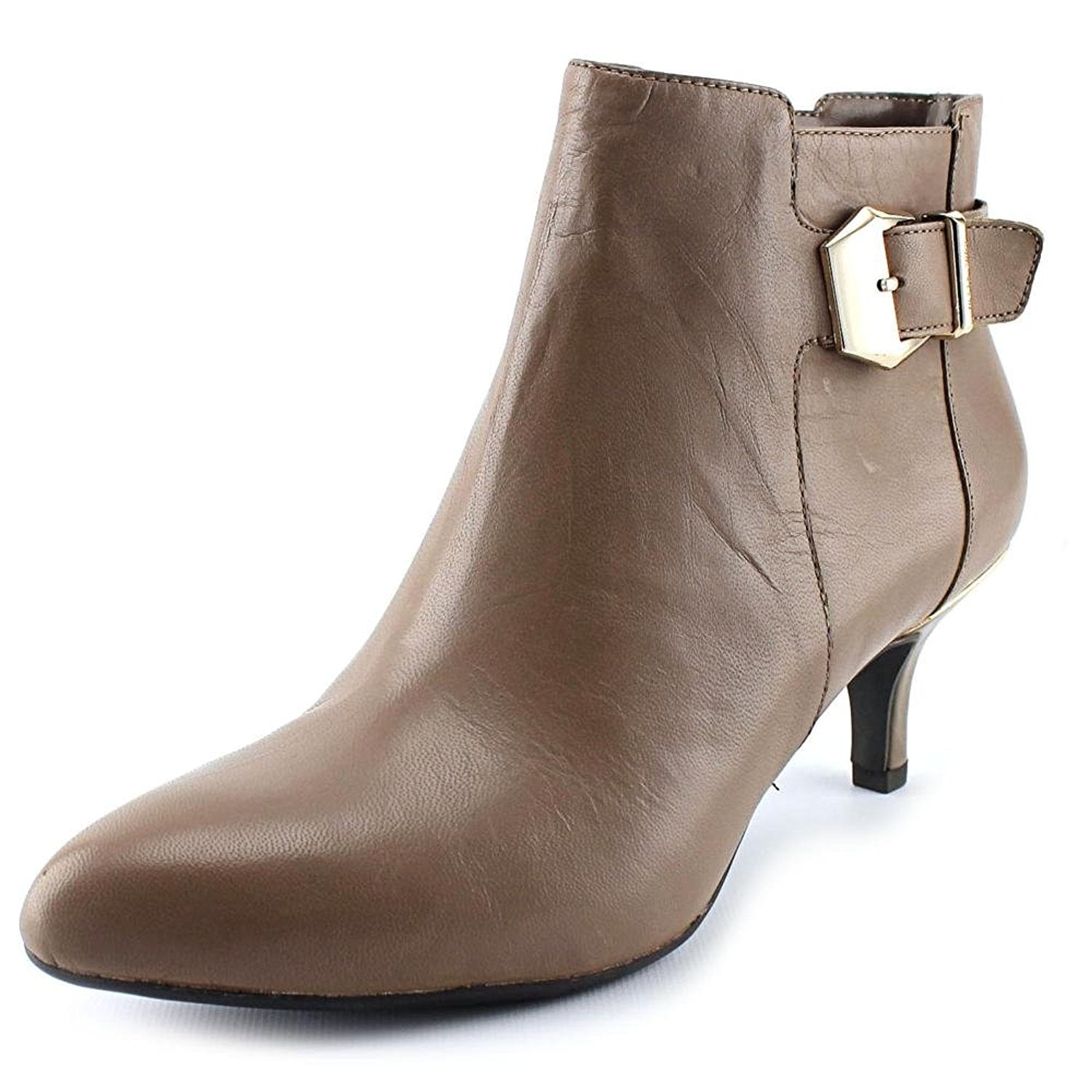 Anne Klein Faeryn Ankle Booties Taupe Leather - Walmart.com