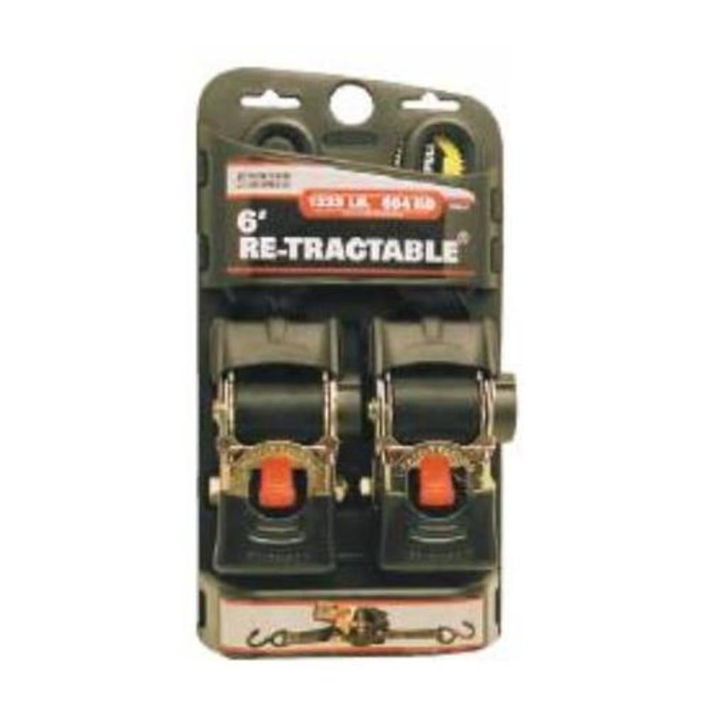 Erickson 34414 Retractable Ratchet Strap - 2in x 6ft - Black - Walmart.com