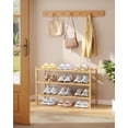 Bamboo Wooden Shoe Rack for Closet - Stackable Shoe Organizer with ...