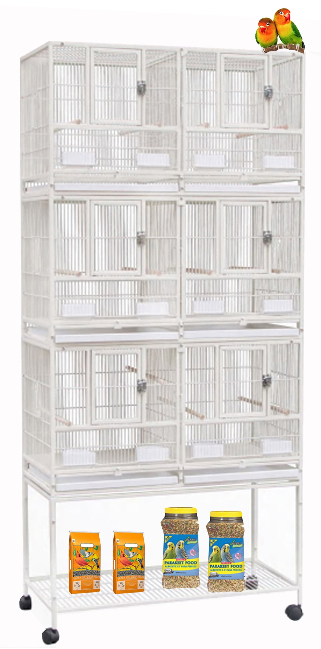 Triple Story Stackable Center Divided Breeder Breeding Bird Flight ...