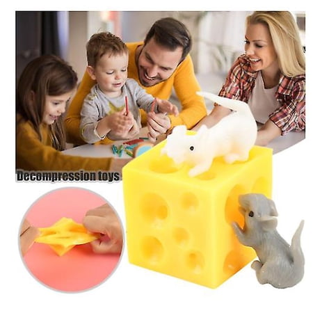 Mouse And Cheese Anti-stress Toy Funny Fidget Toy Decompressing Toy ...