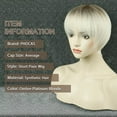 Phocas Short Blonde Wigs For Women Platinum Blonde Wig With Bangs