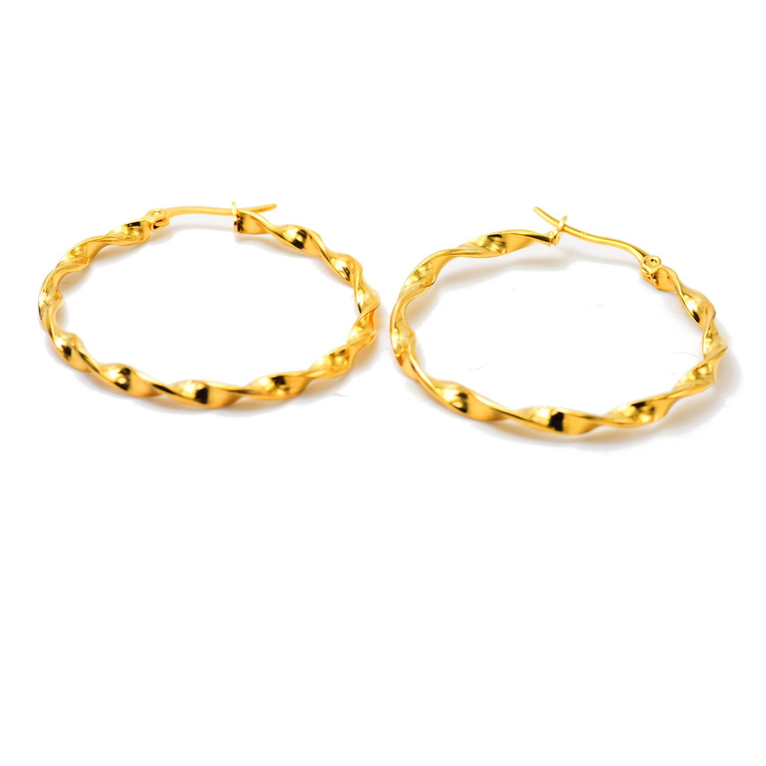 Arracadas Circular Enroscada Dorada Acero Quirurgico Genérico ...