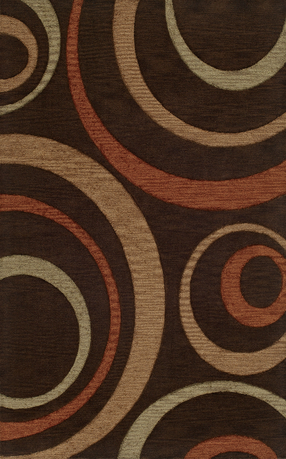 Dalyn Transitions Area Rug TR11 Tr11 Brown Circles Loops 2' 6" x 10 ...