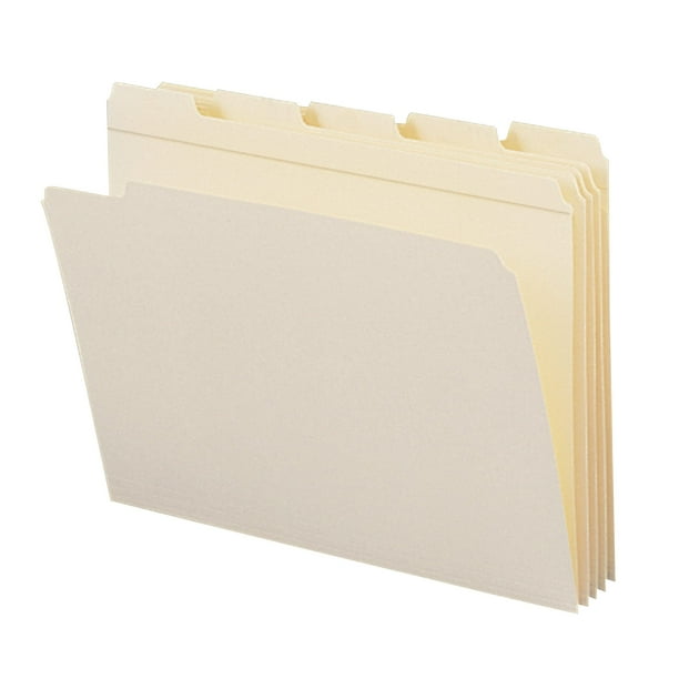 Smead File Folder, Reinforced 1/5-Cut Tab, Assorted Positions, Letter ...