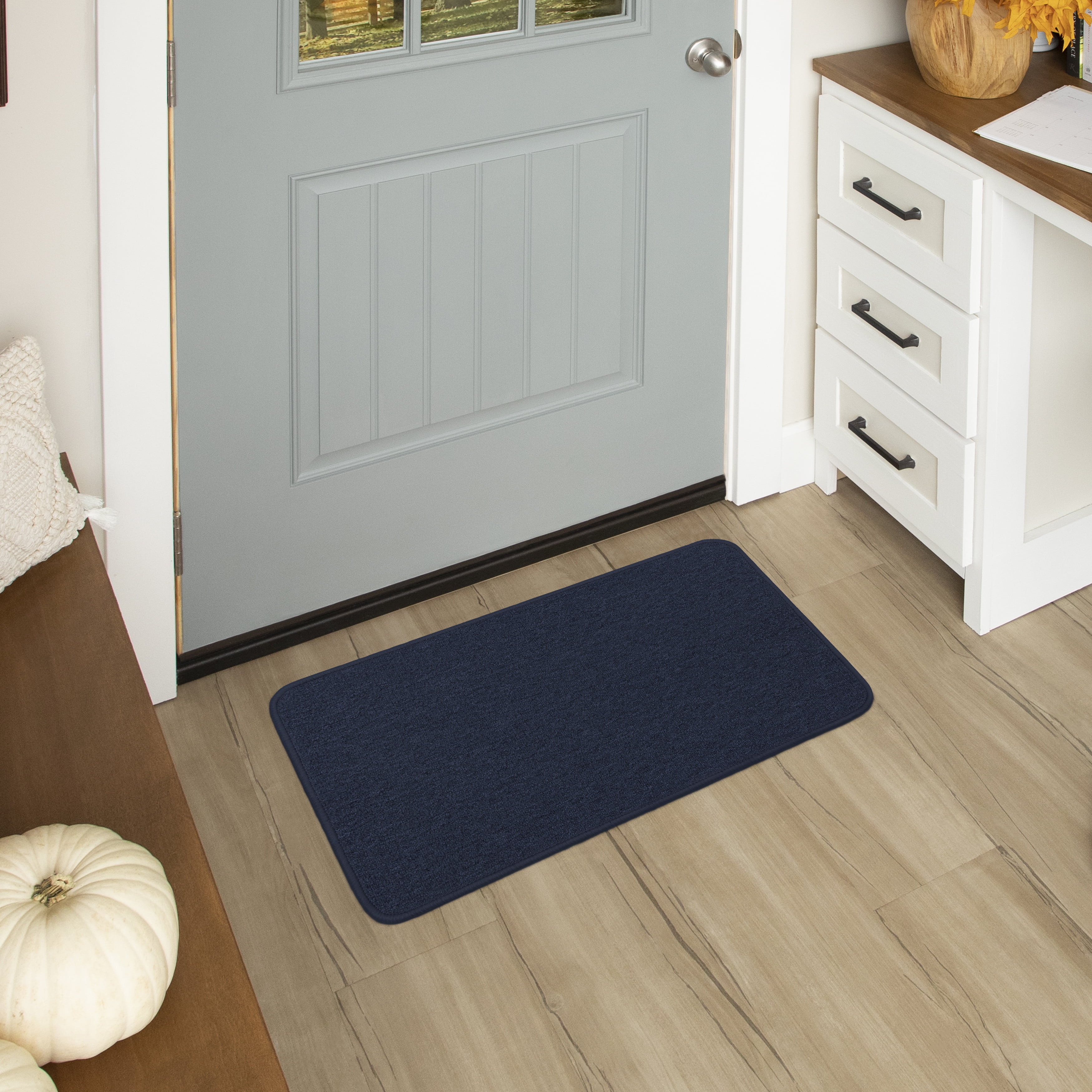 Mainstays Titan Solid Indoor Living Room Accent Rug Navy 1 5 X 2 5
