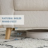 84-Inch White Bouclé Loveseat Sofa, Modern Couch with Streamlined ...