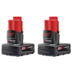 Milwaukee M12 High Output Cordless Redlithium 12V 6Ah Battery 48-11-2460 - Two Pack - Walmart.com