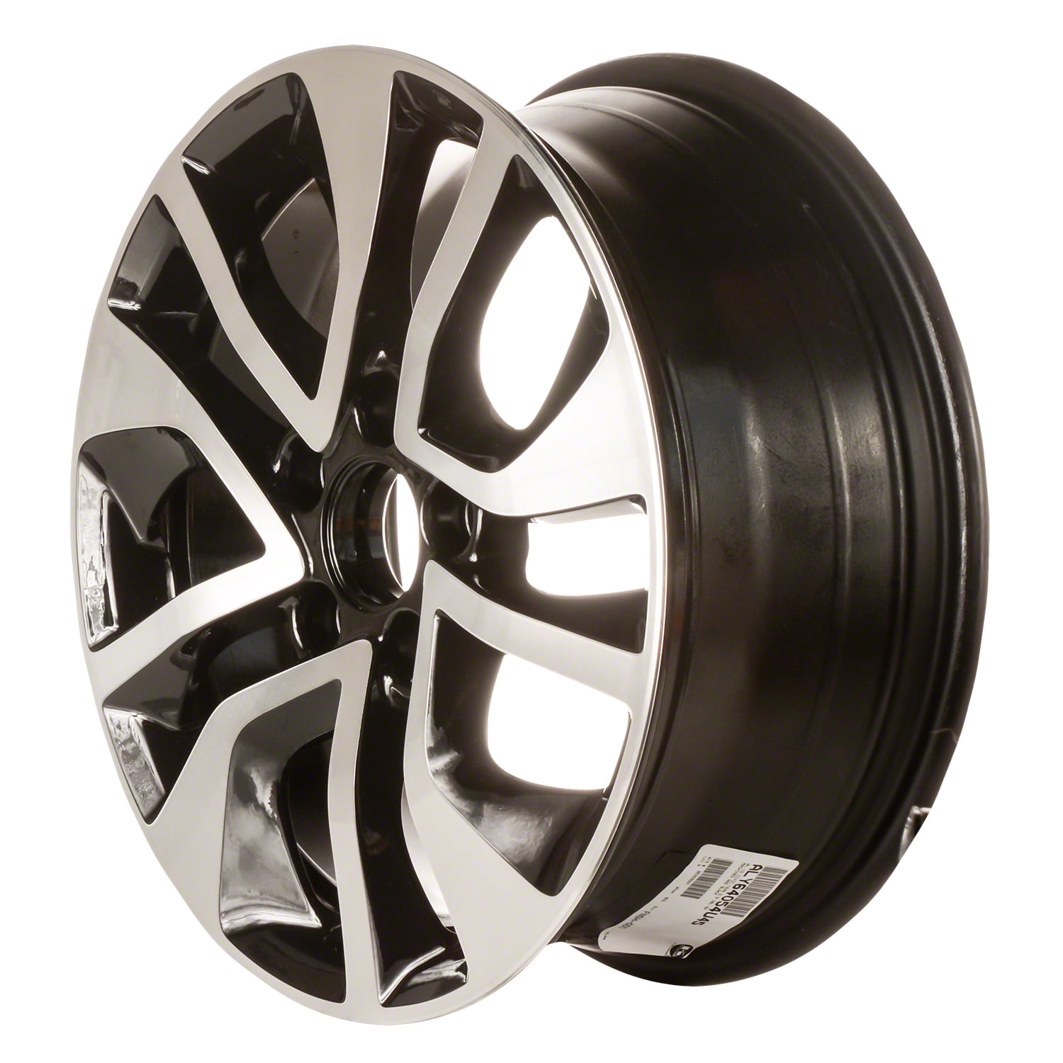 16 X 6.5 Reconditioned OEM Aluminum Alloy Wheel, Machined and Black ...