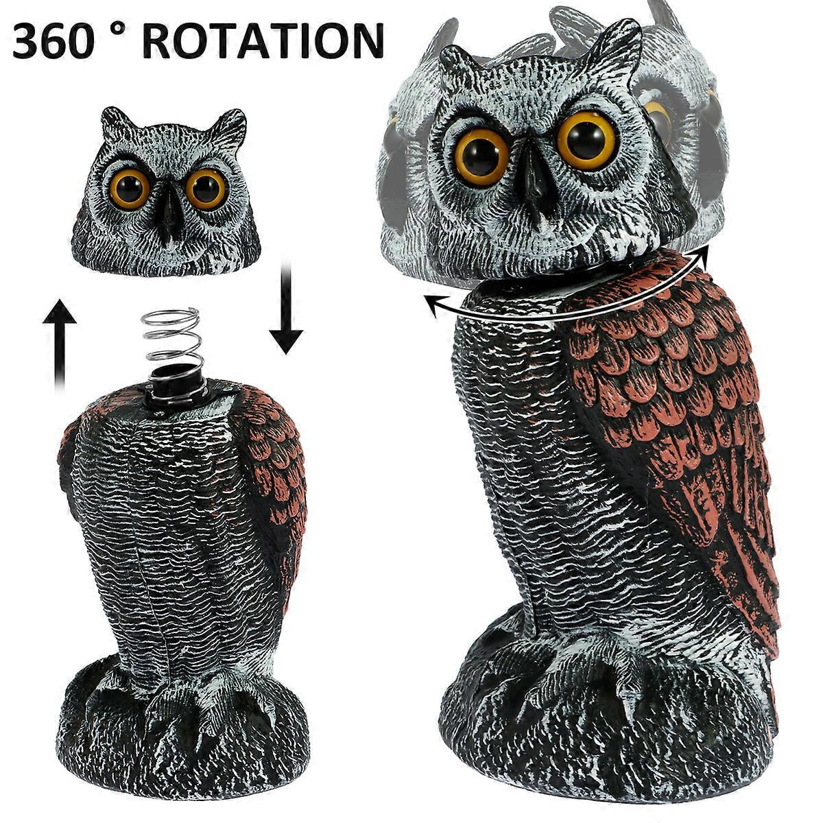 Owl Scare Bird Control Devices with 360 Swivel Head Waterproof Fake Owl ...