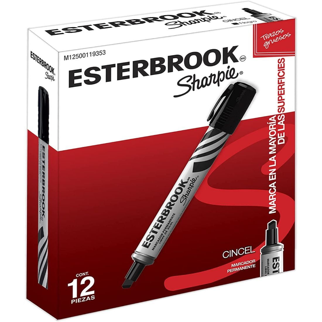 Sharpie M12500119353 Esterbrook Marcador Permanente Grueso, Caja de 12 ...