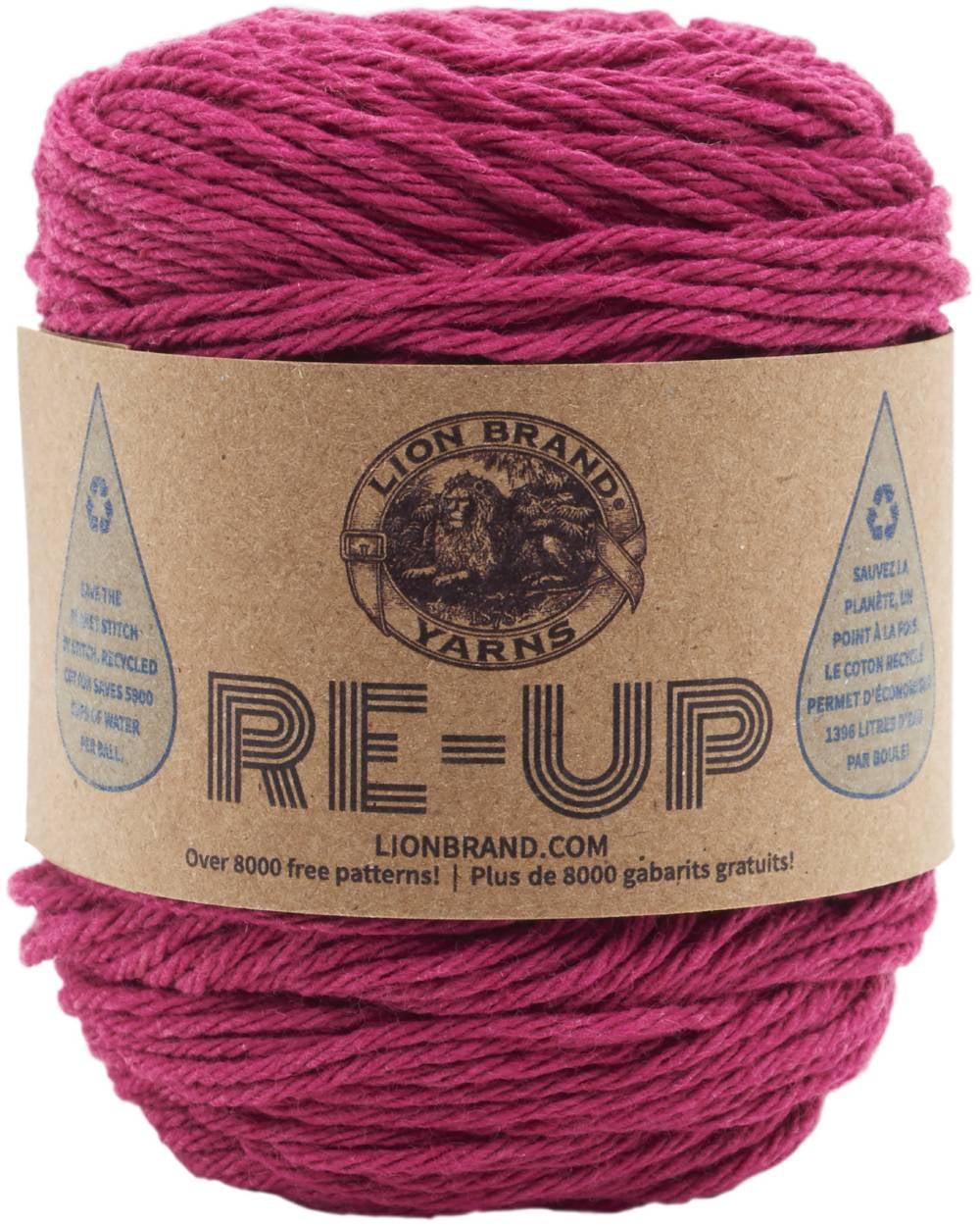 Lion Brand Re-Up Yarn - Raspberry - Walmart.com