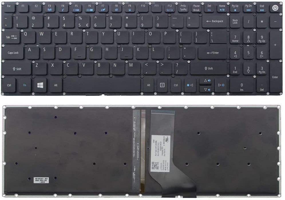 New US Black Backlit English Laptop Keyboard (Without Frame ...
