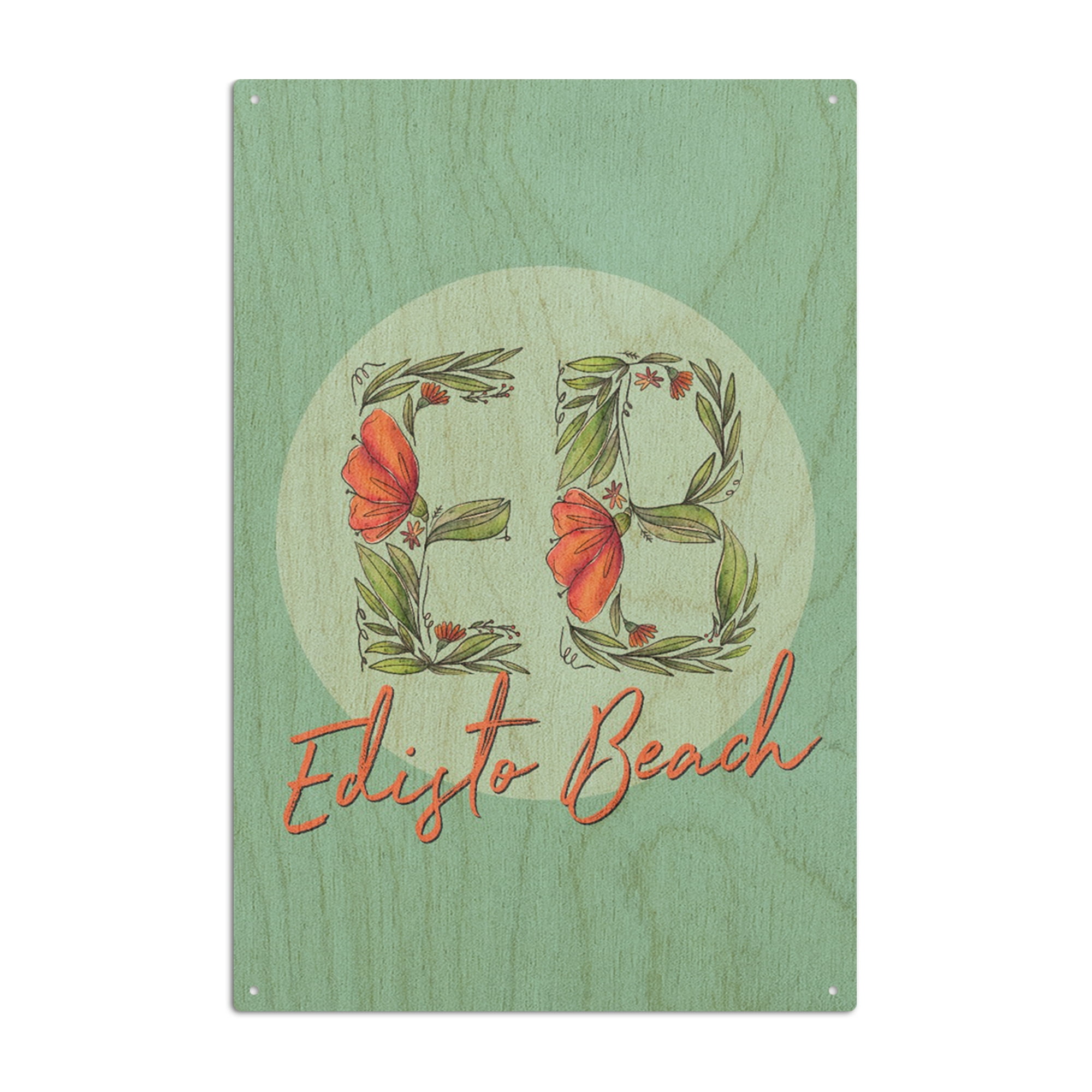 Edisto Beach, South Carolina, Floral Abbreviation, Contour Birch Wood ...