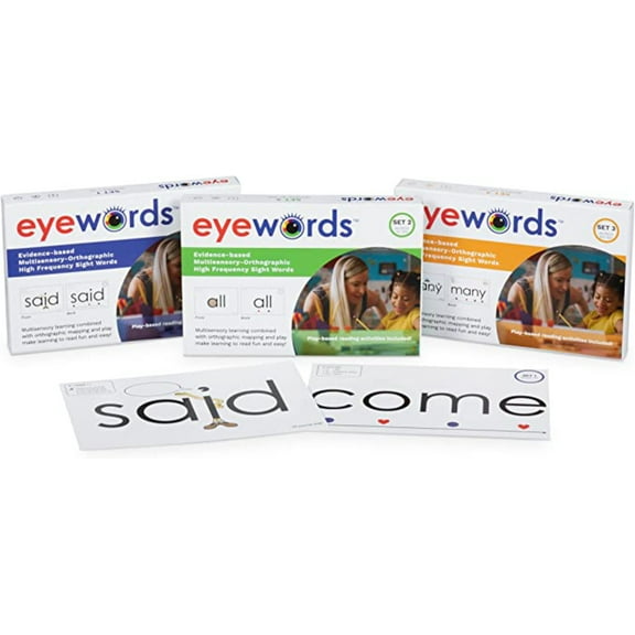 Eyewords Multisensory Sight Word Flash Cards Bundle, Sets #1-#3, Words ...