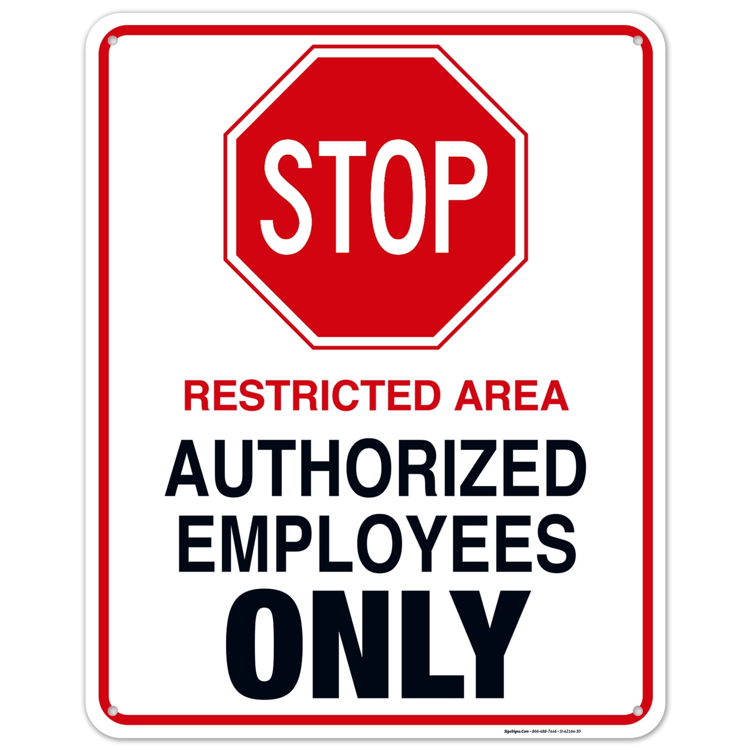 Do Not Enter Sign, Authorized Employees Only Sign, - Walmart.com