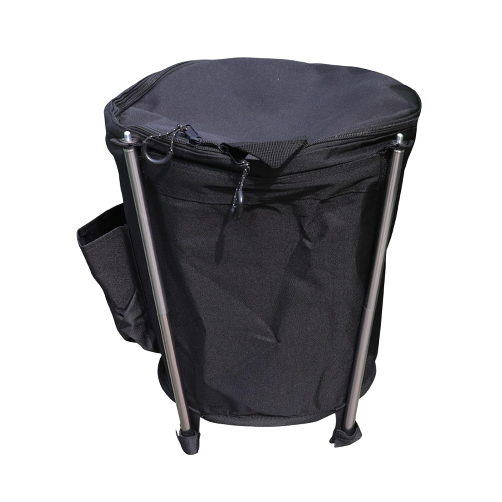 Garden Waste Bag Leaf Basket Bin with Zipper Lid Yard Outdoor Folding ...