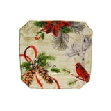222 Fifth Holiday Wishes 12-Piece Porcelain Dinnerware Set, Red/Green ...