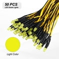 50pcs 3mm LED Diode Lights, Single Flash Yellow Round Transparent DC ...