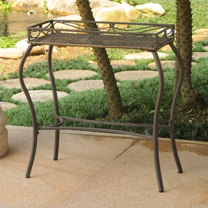 Pemberly Row Resin Potting Bench in Antique Brown - Walmart.com