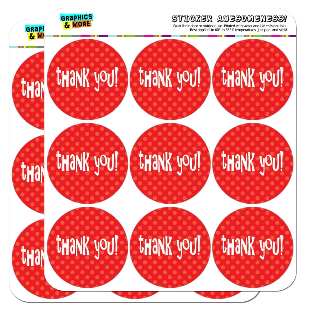 Thank You Red Polka Dots 2" Scrapbooking Crafting Stickers - Walmart.com