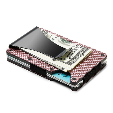 Men Rfid Blocking Slim Money Clip Carbon Fiber Credit Card Holder ...