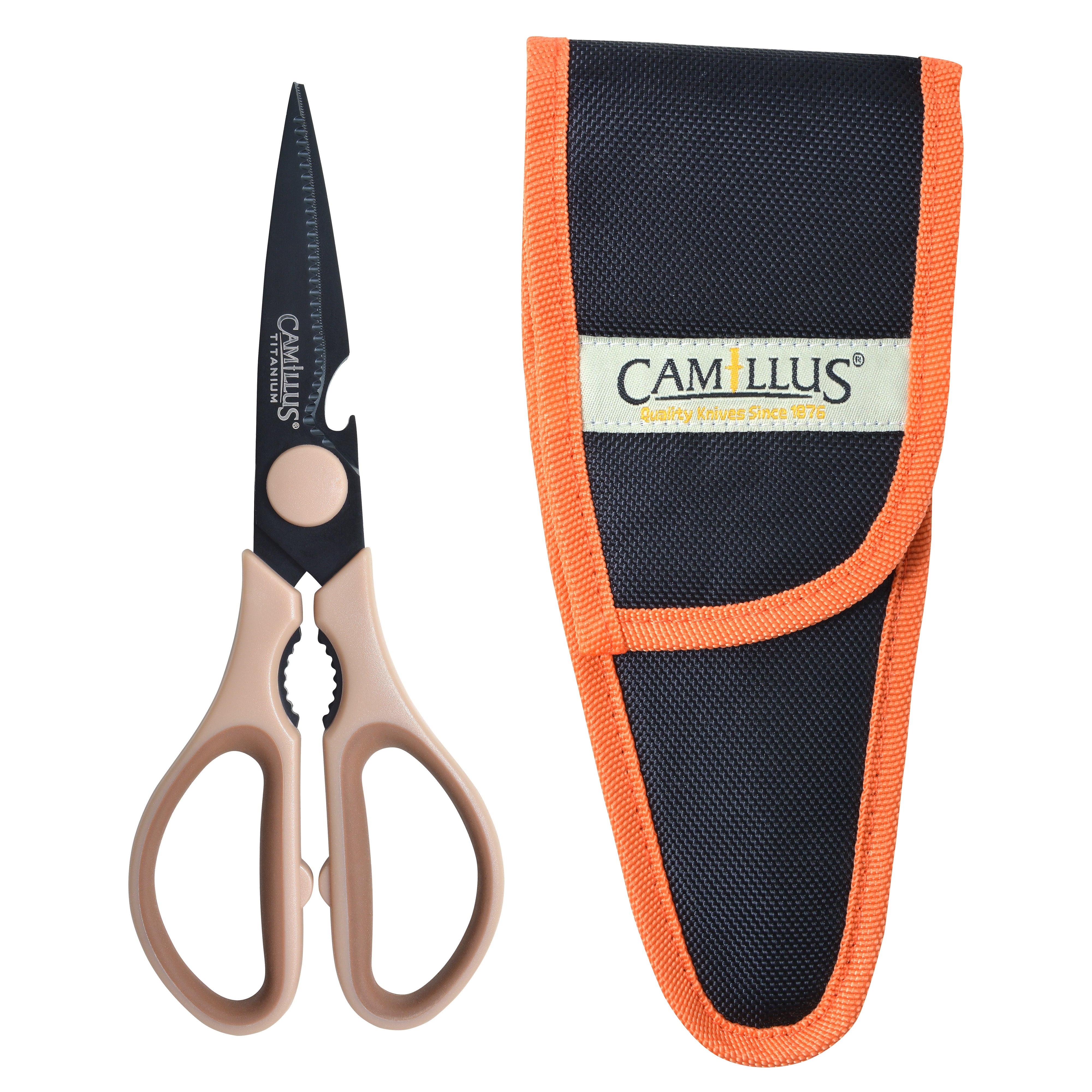 Camillus Pro Game Shear, Micro-Serrated Detachable 3" Blades with ...