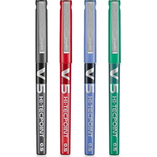Pilot V5 Hi-Tecpoint Stylos à Bille Roulante, Pointe Fine, 0,5 mm ...