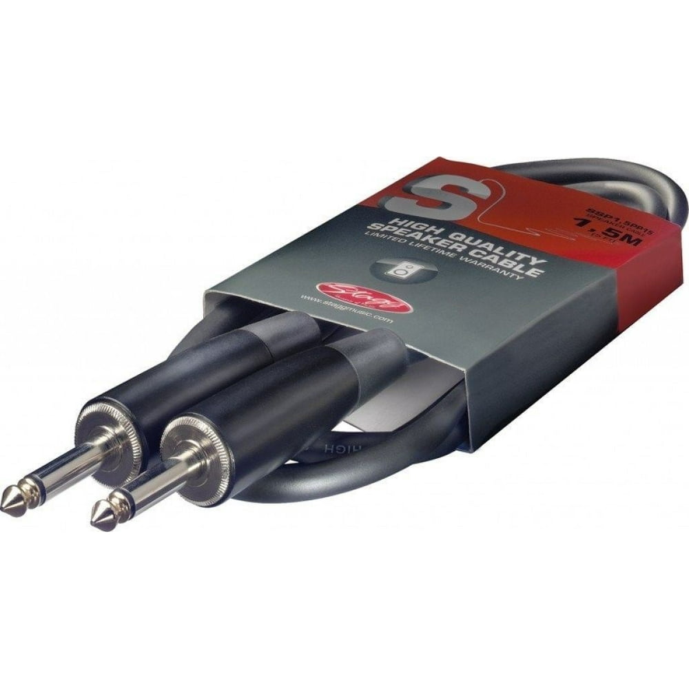 Stagg 5ft Professional 16 Gauge Speaker Cable 1/4" to 1/4" Jack SSP1 ...
