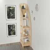 Orsa 71'' Wood Storage Bookcase Shelf, Corner Unit with Natural Oak ...