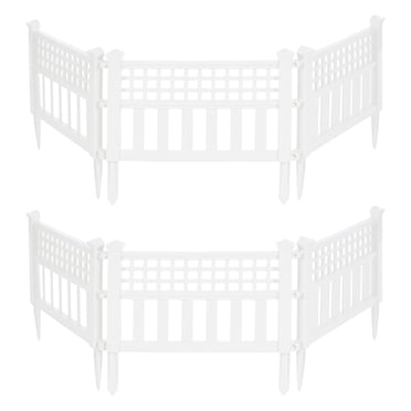 Suncast Outdoor Garden Grand View Fence Border Panels, 3-Pack, White ...
