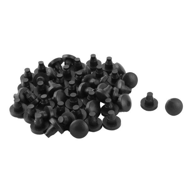 Home Plastic Round Tube Insert Cover Blanking End Caps Black 7mm Dia ...