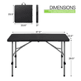 Magshion 4-Foot Long Rectangle Foldable Plastic Table, Adjustable ...