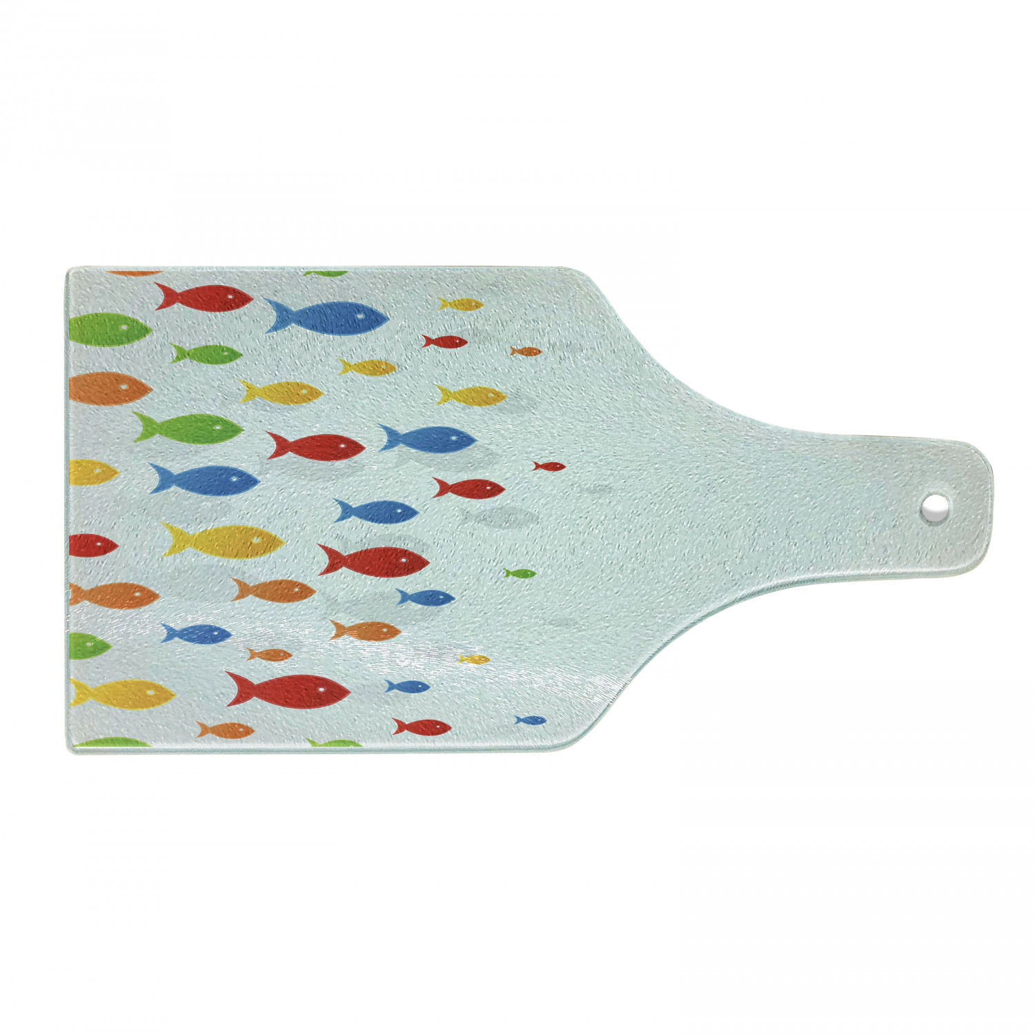 Fish Cutting Board, Types of Colored Fishes Floats on Grey Background ...