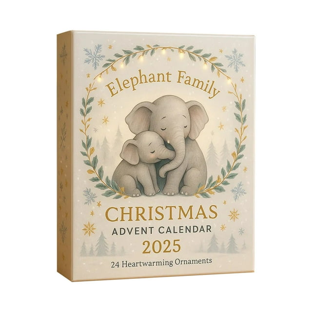 Elephant Family Advent Calendar 2025 Countdown Set for Holiday Cheer ...