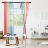 Anjee Sheer Curtains 84 Inches, Faux Linen, 2 Panels Rod Pocket, Semi ...