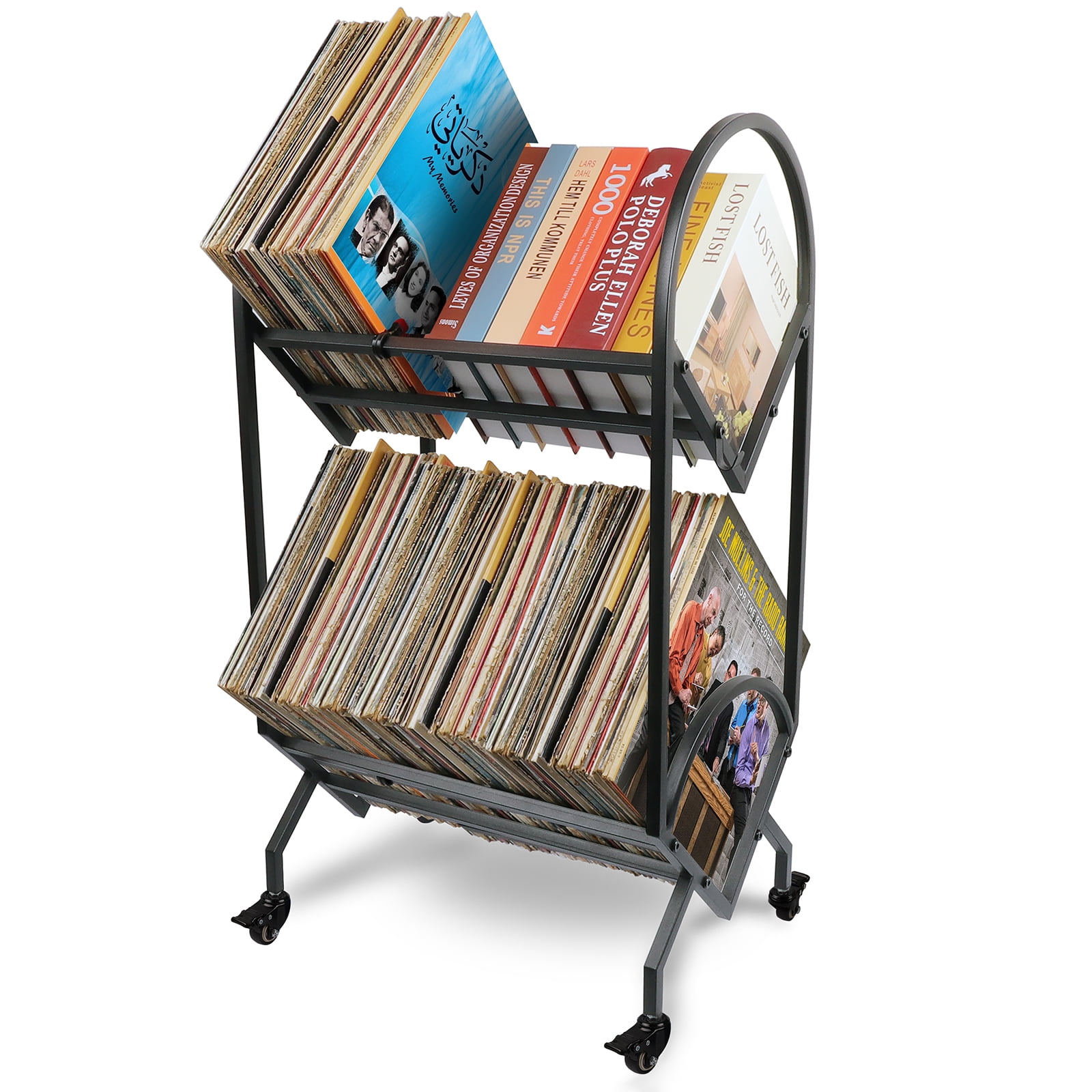 Huakan Vinyl Record Holder for Albums, Record Rack Display up to 200 ...