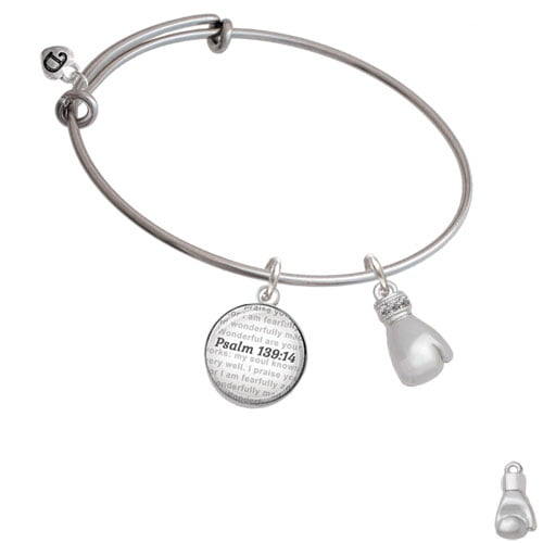 Large Boxing Glove - Bible Verse Psalm 139:14 Glass Dome Bangle ...