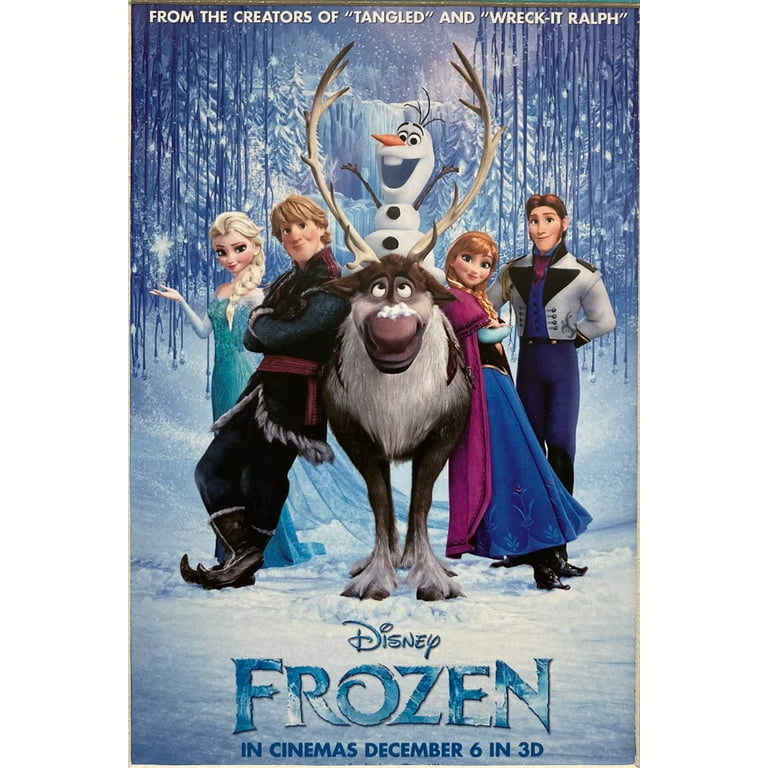 Disney Bevroren Poster Anna Disney Poster Frozen Anna & Elsa Blauw,