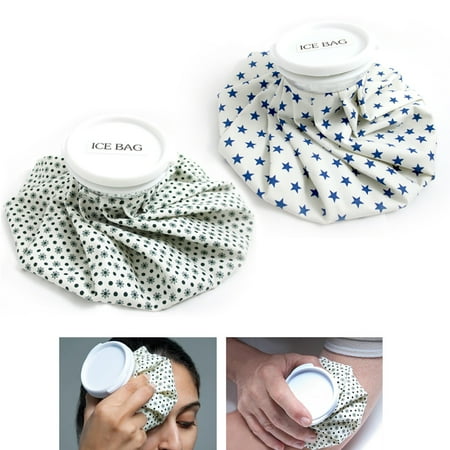 2 English Style Ice Bags Cap Reusable Cold First Aid Pain Aches Muscle ...