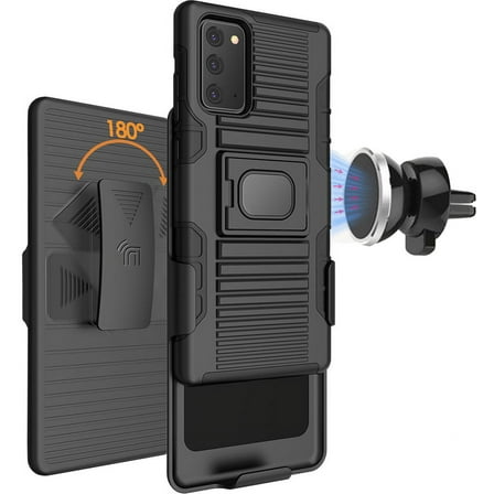 Case/Mount/Clip for Galaxy S10, Nakedcellphone Black Rugged Ring Grip ...